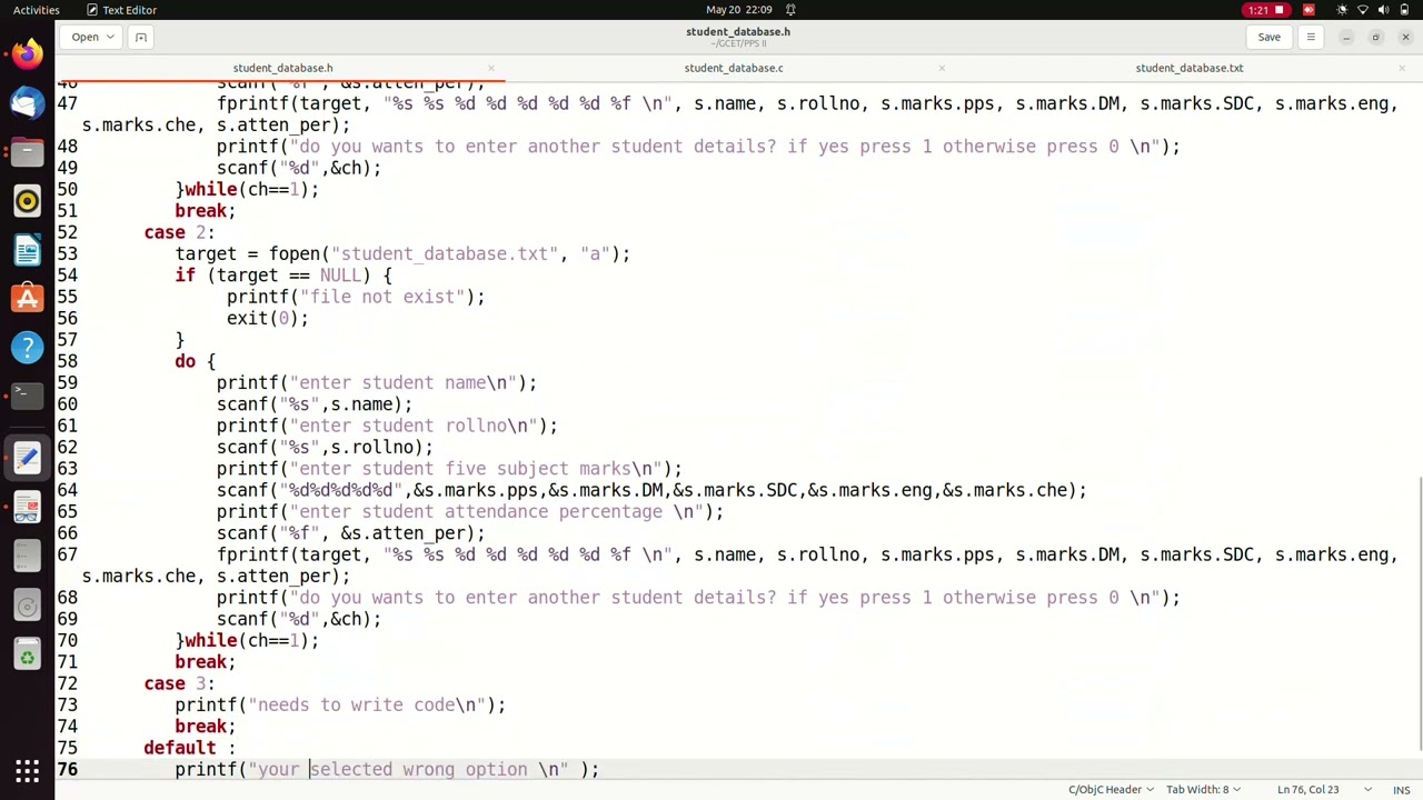 sample student result analysis