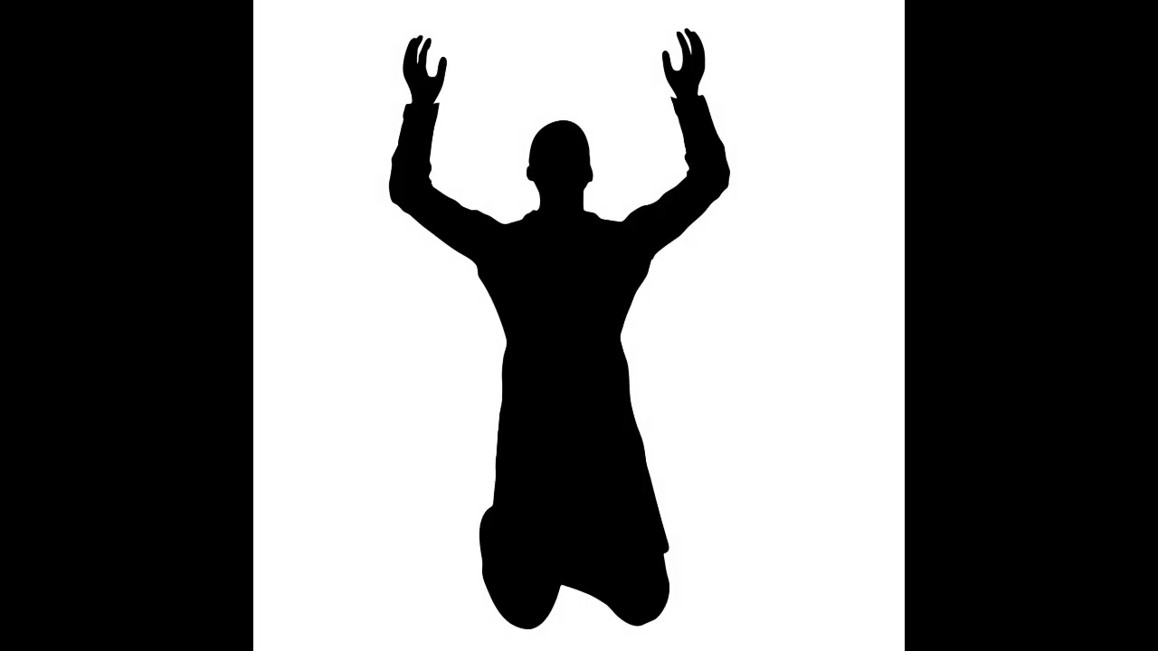 Prayer Silhouette Shape on White Background : Stock Vector (Royalty Free) 021516