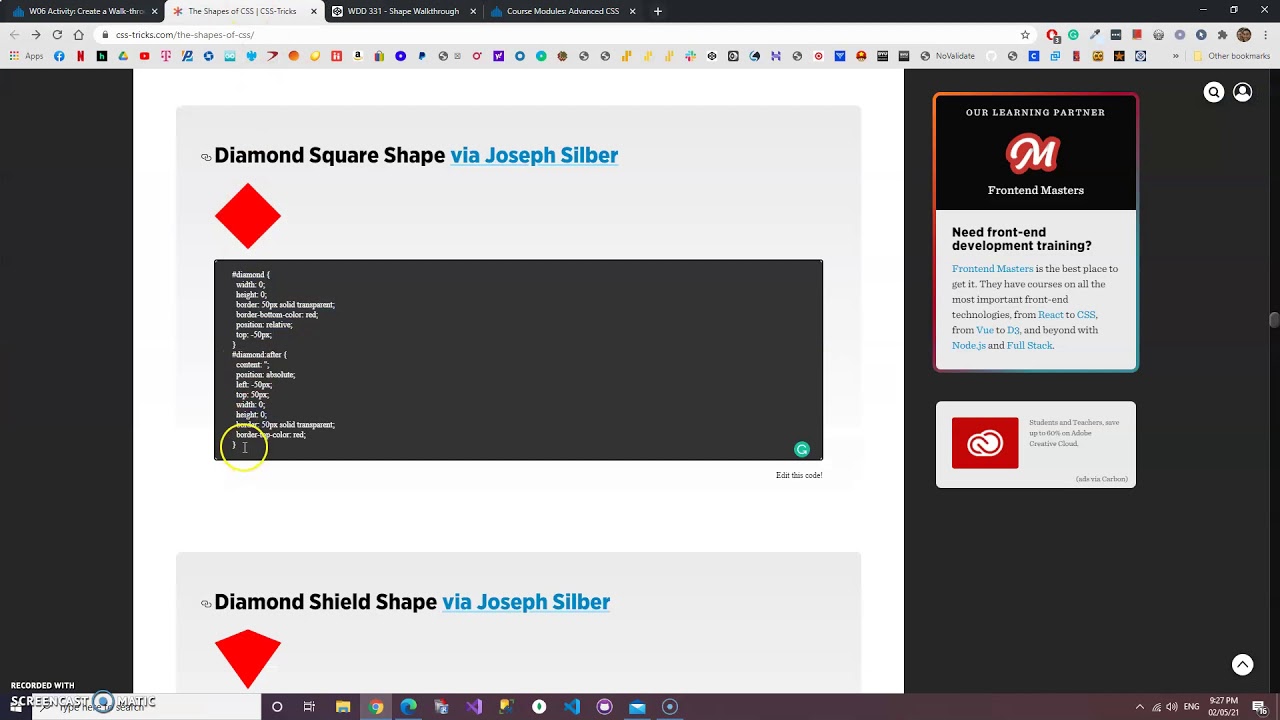 Shape Walkthrough WDD 331