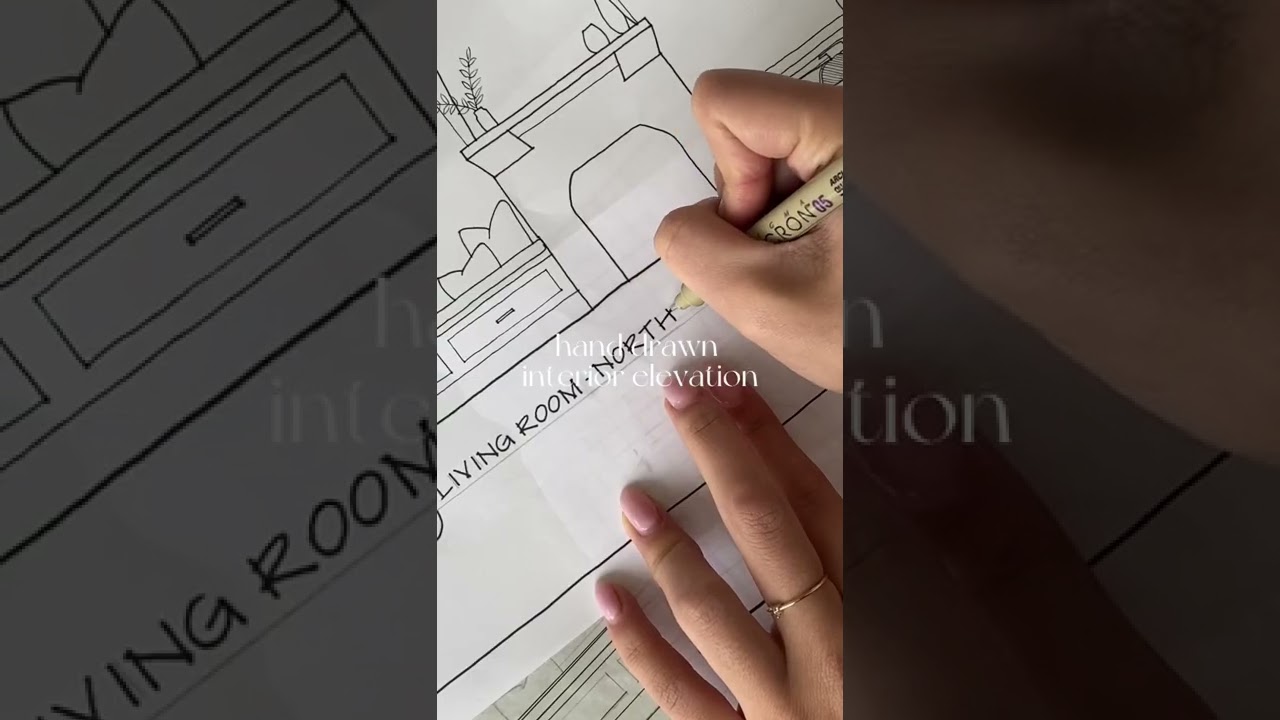 interior elevation hand drawn | interior design student
