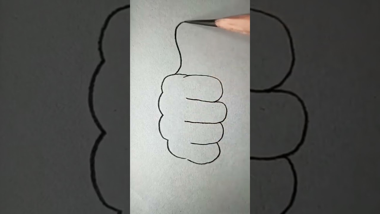 how to draw hand thumbs up#easy creative art#easy satisfying drawing#thumb drawing#how to draw thumb