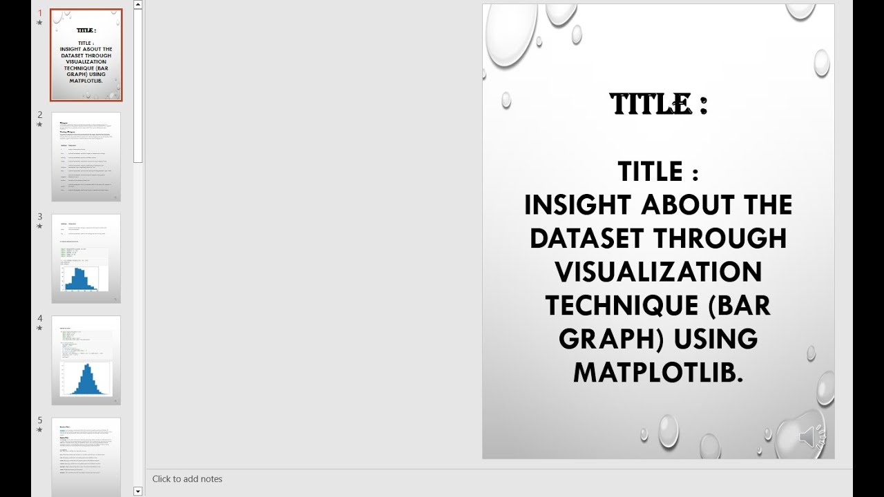 Dataset through Visualization Technique  using Matplotlib.
