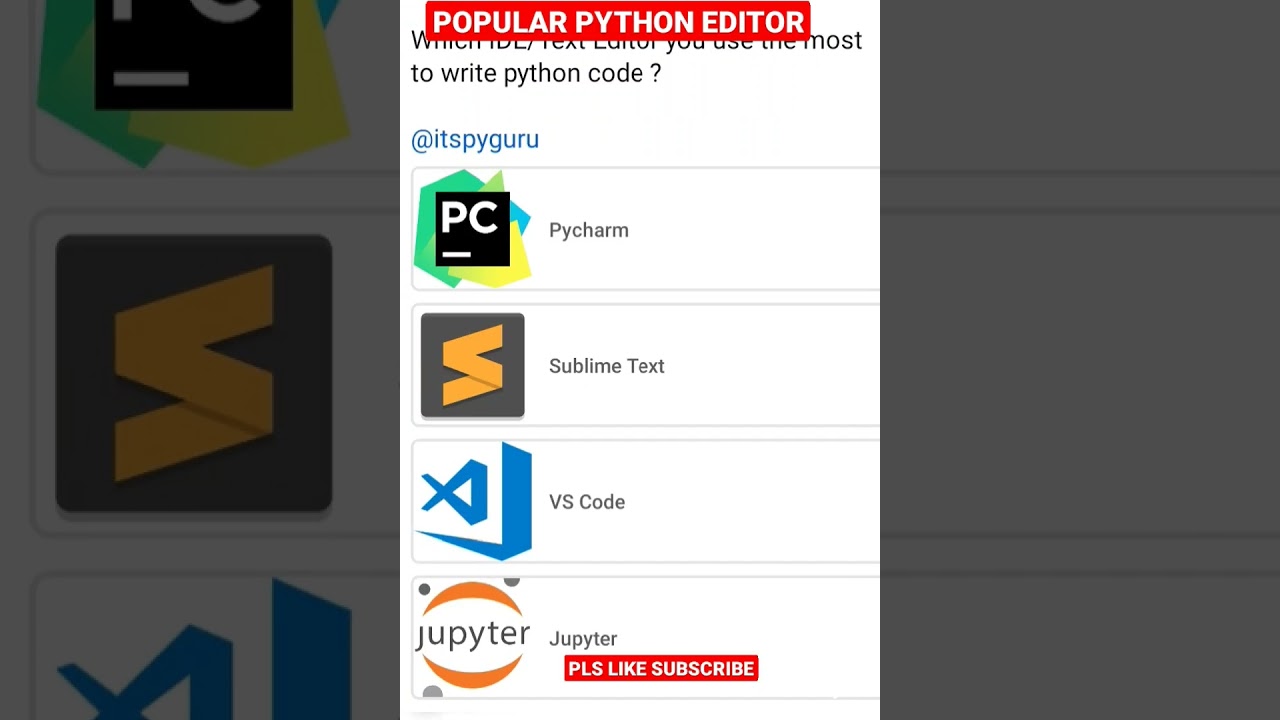 WHICH PYTHON EDITOR MOSTLY USE? #python #blockchain #machinelearning #iot #pythoncode #java #ai #php