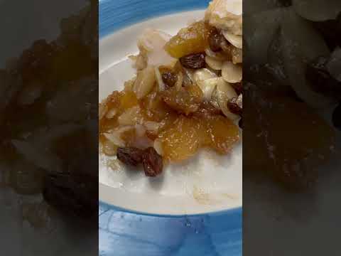 French Apple: Glazed crust, almond slices, raisins & apples