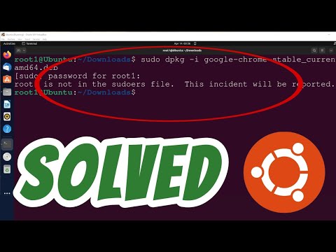 Username is not in the sudoers file. This incident will be reported in Ubuntu Linux SOLVED