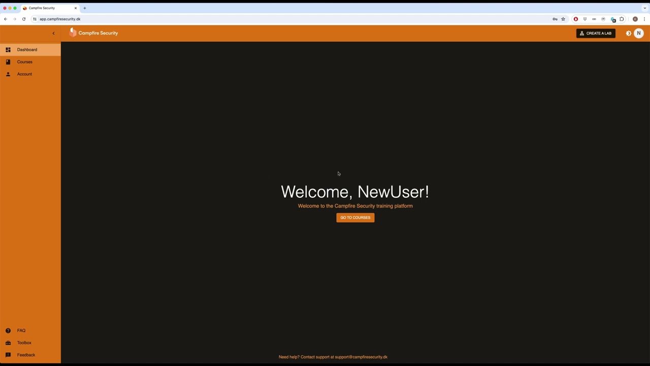 Campfire Security Training Platform - Getting Started (Danish)