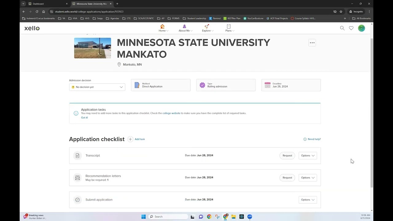 Transcript Request via Xello