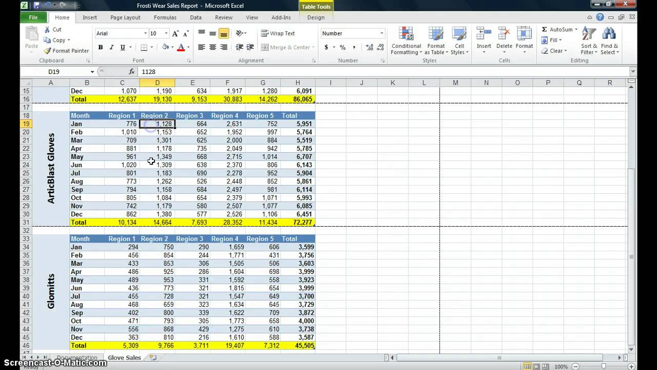 Excel Project 2B Frosti Wear