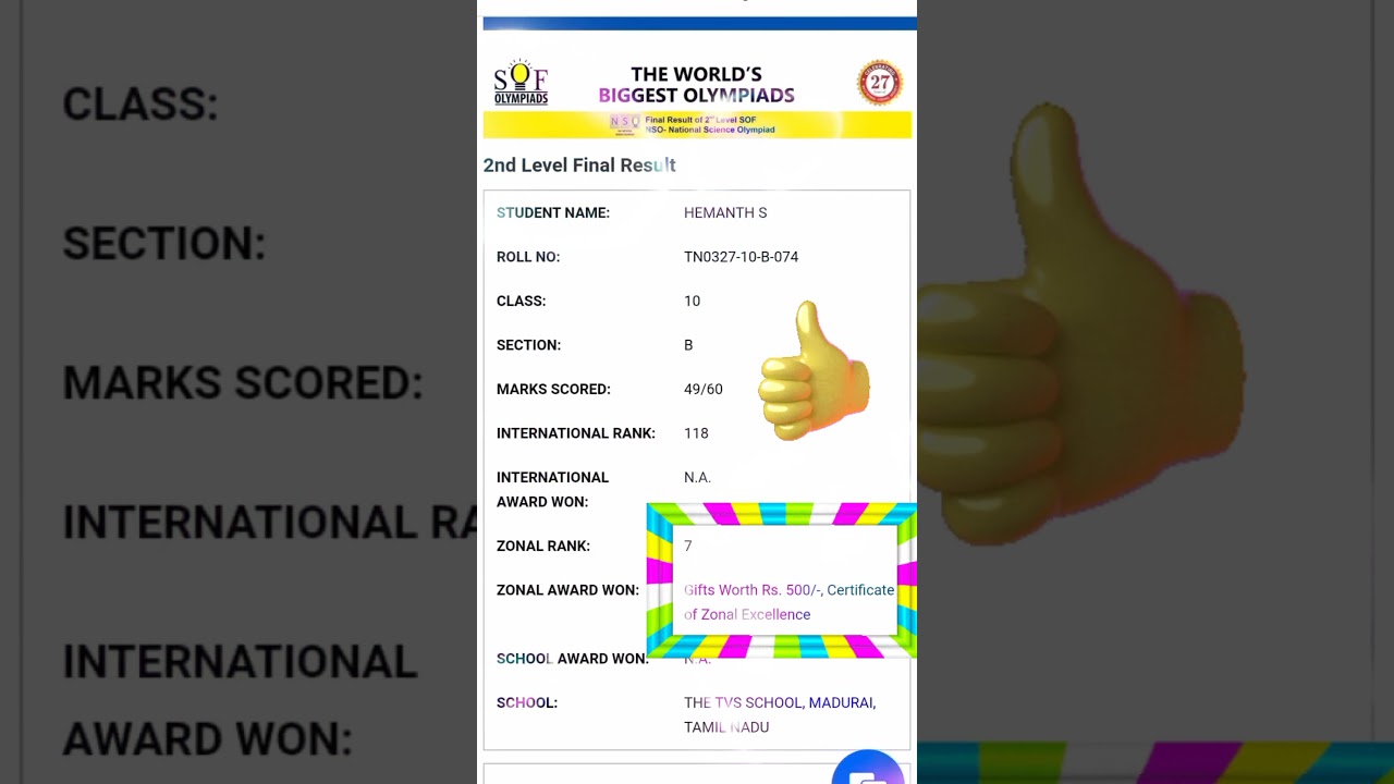 NSO Result 2024-25  ǁ SOF ǁ Level-2 ǁ Hemanth ǁ Hemjo Creations