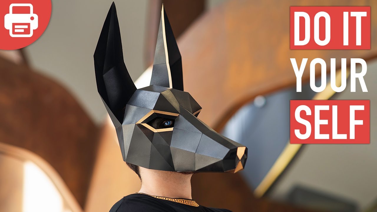 How to make Anubis Mask with Paper or Cardboard | DIY Printable Template