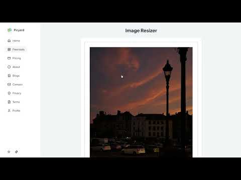 Image size and pixel resizer using Picyard
