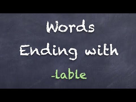Words Ending with -lable