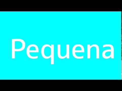 How to say Little in Spanish