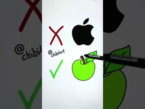 How to draw apple ✍???? #drawing #apple #logo #art #shorts