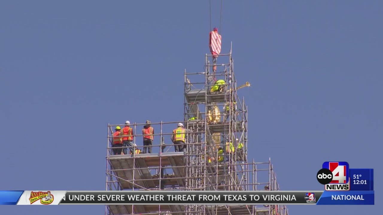 Angel Moroni returns to the top of Salt Lake Temple spire after a four-year absence