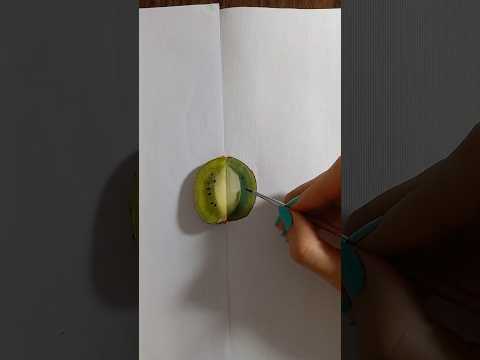 Painted kiwi and real kiwi !😱🎨 #painting #artshorts #acrylicscenery