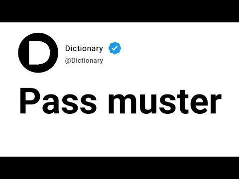 Pass muster Meaning In English