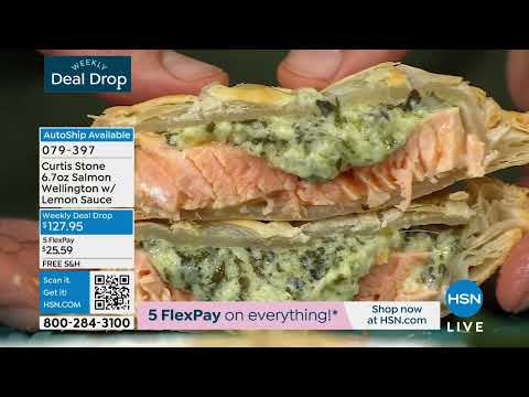 Curtis Stone 12count Salmon Wellington w/Spinach Lemon...