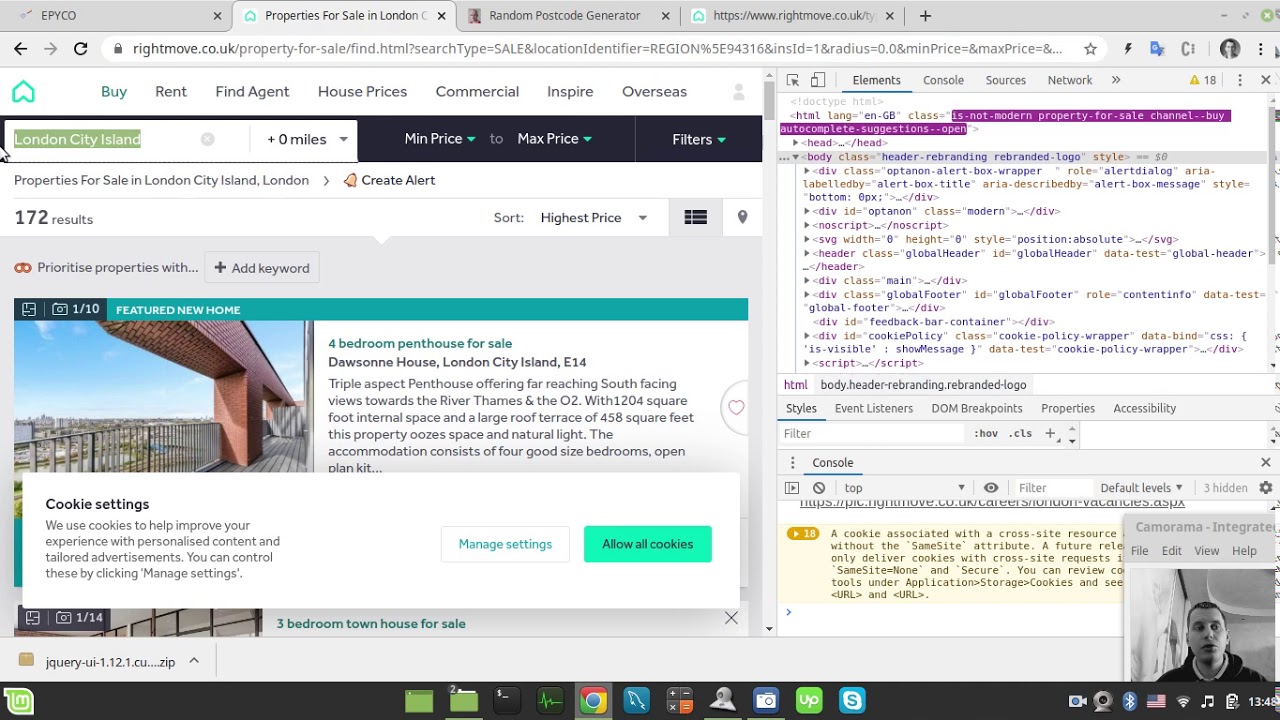 My recent challenge at work | Mapping UK POSTCODES to Rightmove location IDs using API