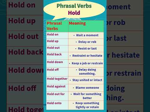 Phrasal Verbs: Hold on, Hold off, Hold back, Hold together #english #phrasalverbs
