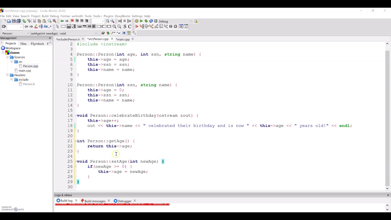 Classes in C++: Multiple Constructors, Access Modifiers, Accessor and Mutator Functions