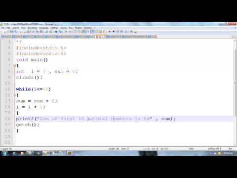 Learn C Programming in Hindi | Sum of first 10 natural numbers | while loop - Mind Luster