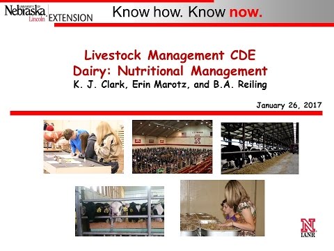 Dairy Nutritional Management, 1 26 17
