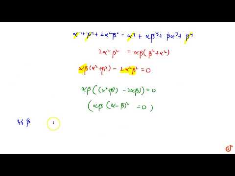 Let 'alpha' and 'beta' be the roots of the equation 'ax^2+bx+c=0' and ...