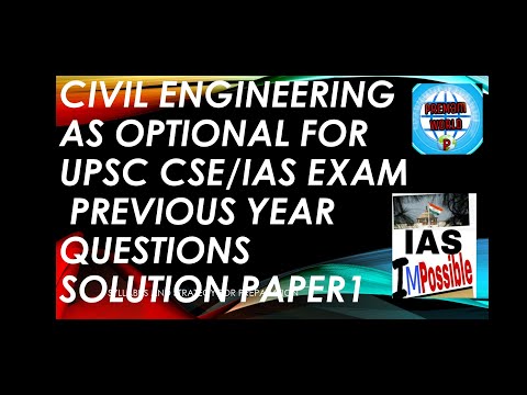 UPSC Mains Civil Engineering Optional Question Paper-1 | IAS 2015 Previous Year Questions Analysis