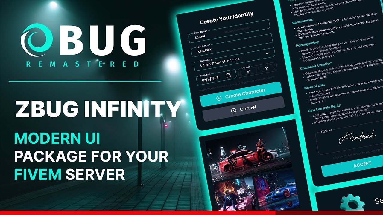 [RELEASE] 0Bug Infinity UI Package - Loading Screen, Multicharacter, Spawn Selector, Pause Menu ...