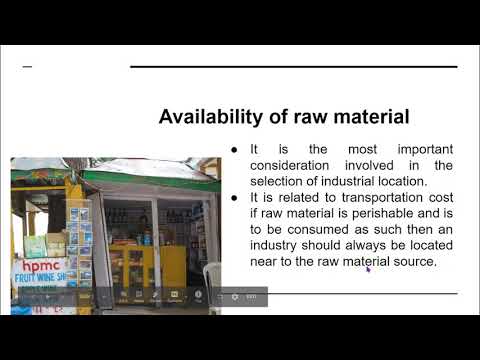Selection of a site for a food plant Part 1