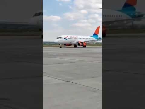 A Russian Azimuth Airlines Sukhoi Superjet 100 aircraft lost both of the fan cowls