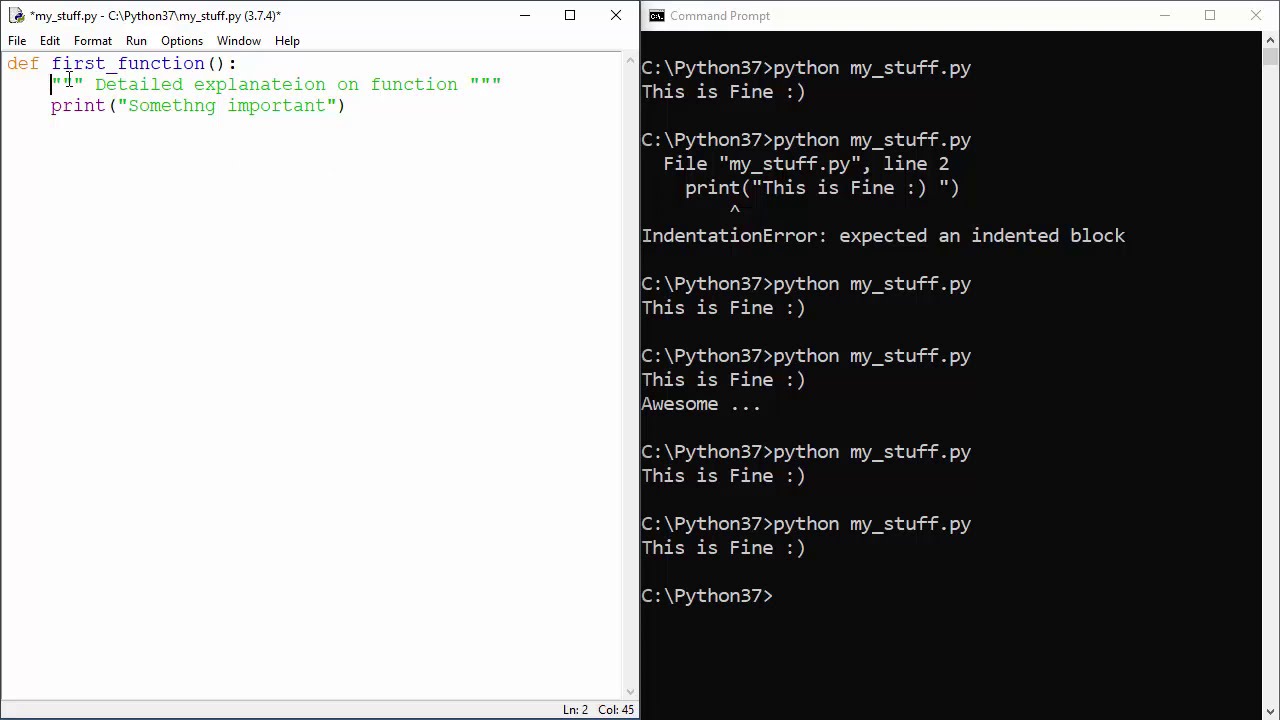 Python Tutorial - 5 - Comments and DocStrings