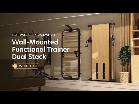Looks Like Furniture, Trains Like Gym | SpaceSmart Wall-Mounted Functional Trainer - White Oak