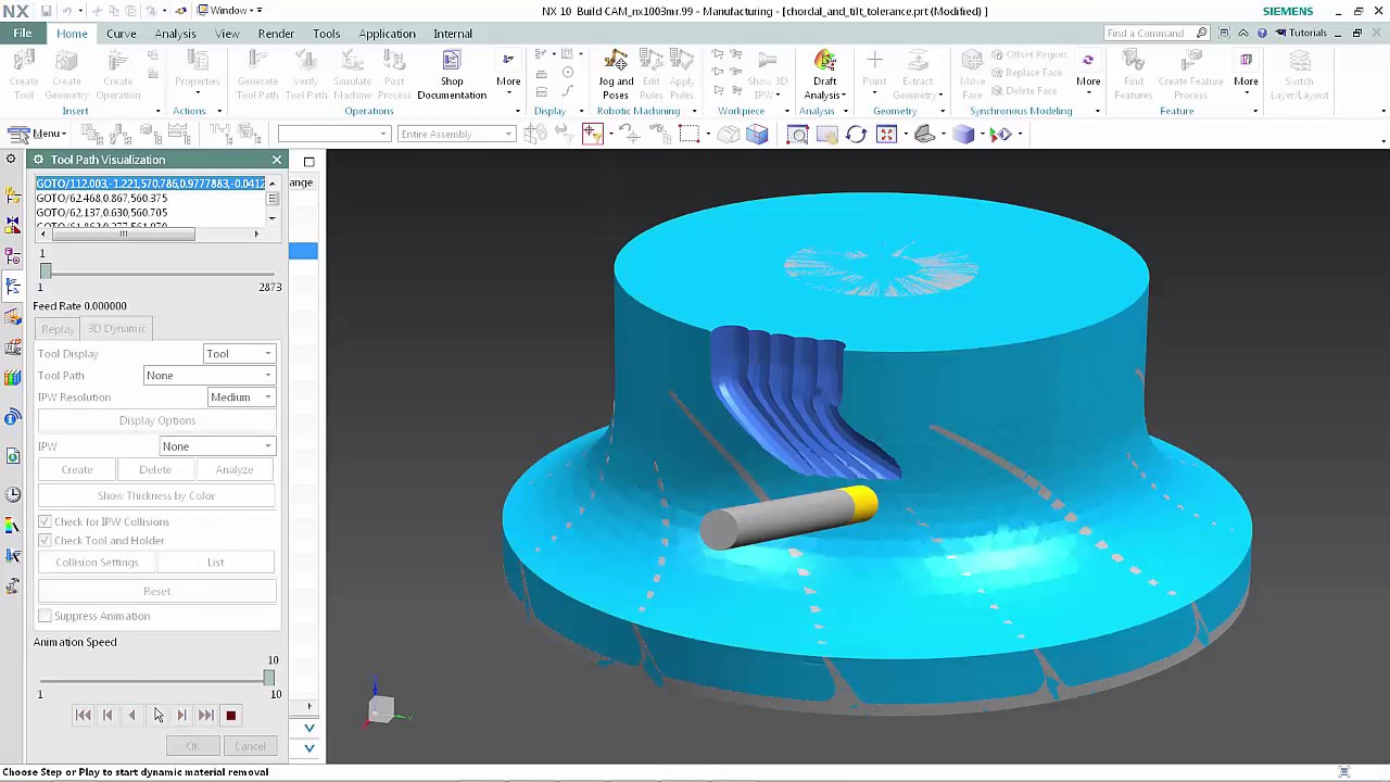 Controlling Simulation Tolerances in NX CAM