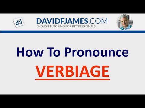 How to Pronounce VERBIAGE (3 Syllables)