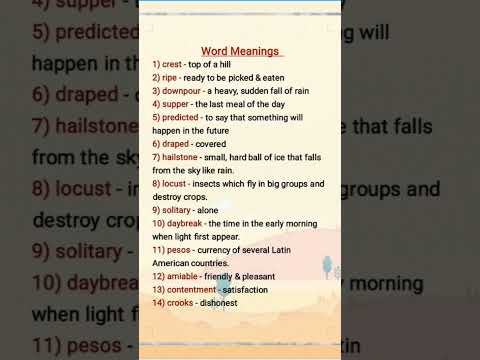 English word Meanings/ class10/ A letter to God #first_flight #cbse#english #meanings#exams#youtube