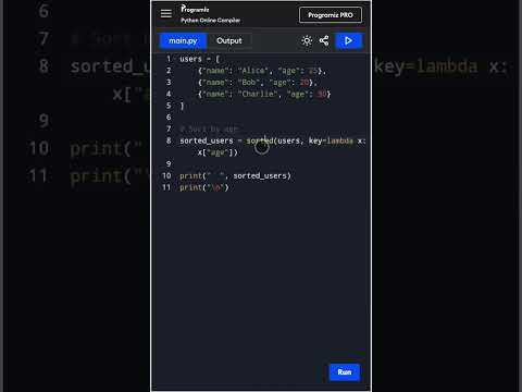 Sort List of Dicts in ONE Line! #PythonTip #learnpython