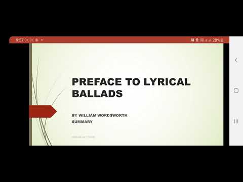 Summary of Preface to Lyrical Ballads by William Wordsworth