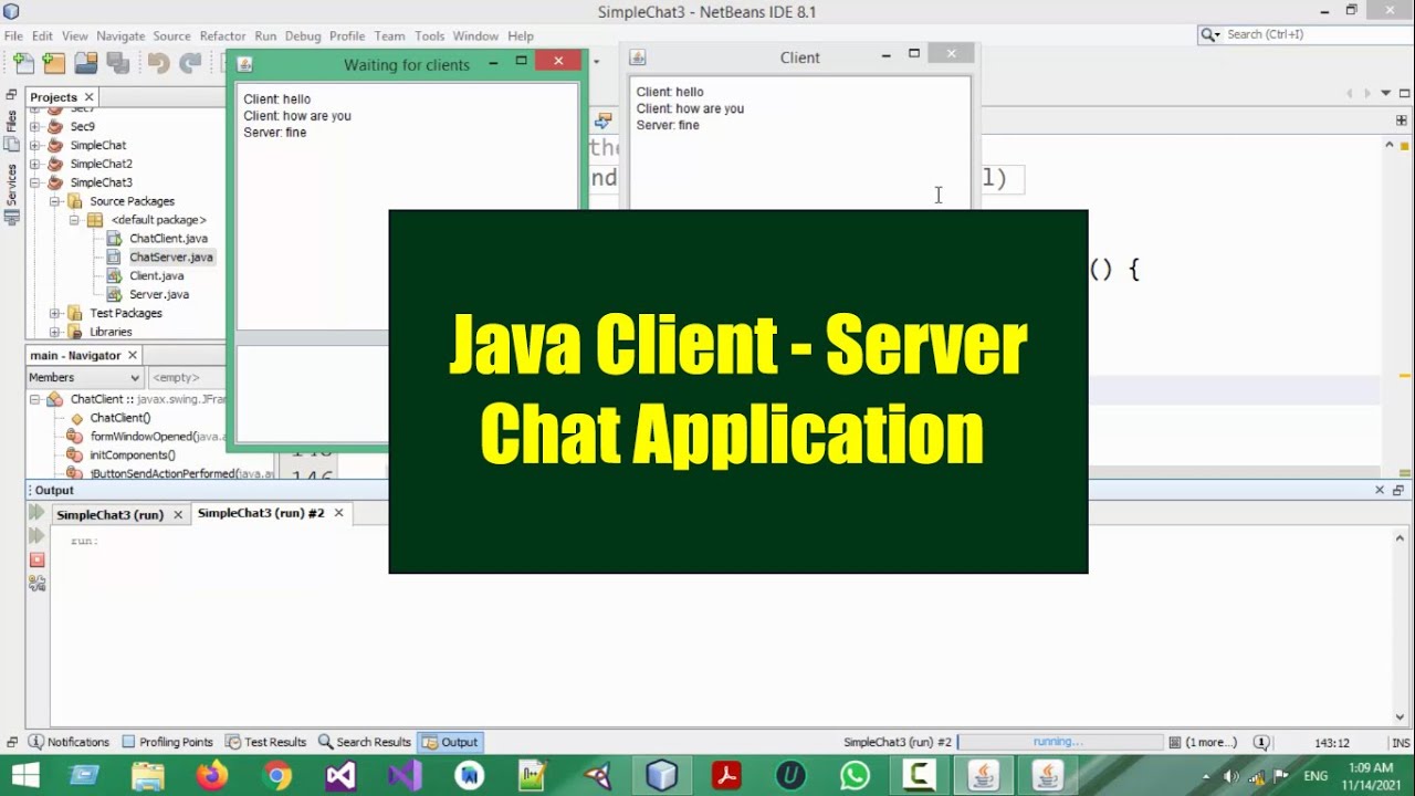 Java: Client - Server GUI Chat Application (Using TCP Socket Programming)