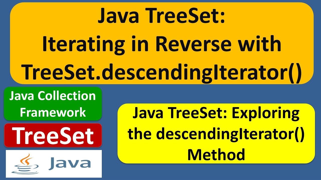 Java TreeSet: Iterating in Reverse with TreeSet.descendingIterator() | Java Collection Framework