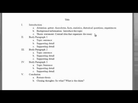 5 Paragraph essay outline