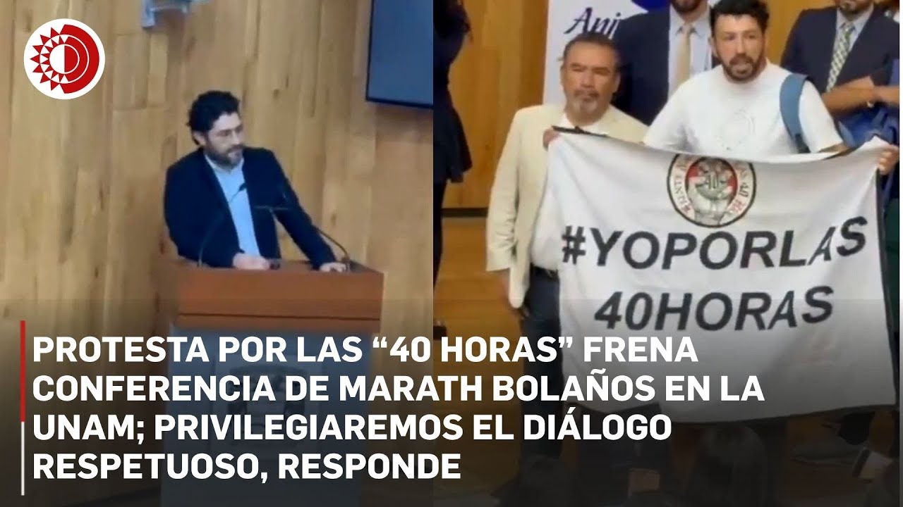Activistas por jornada de 40 horas interrumpen conferencia del secretario del Trabajo en la UNAM