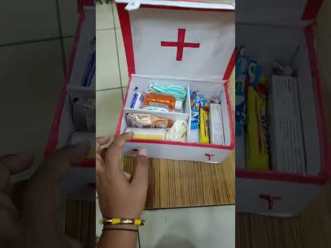 DIY first aid kit from shoe box | school project #shorts #firstaid #schoolproject #diy #ytshorts