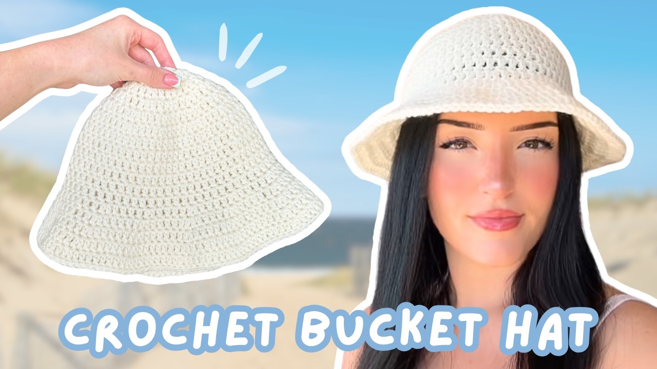 EASY crochet bucket hat tutorial for beginners | how to crochet a bucket hat ☀️