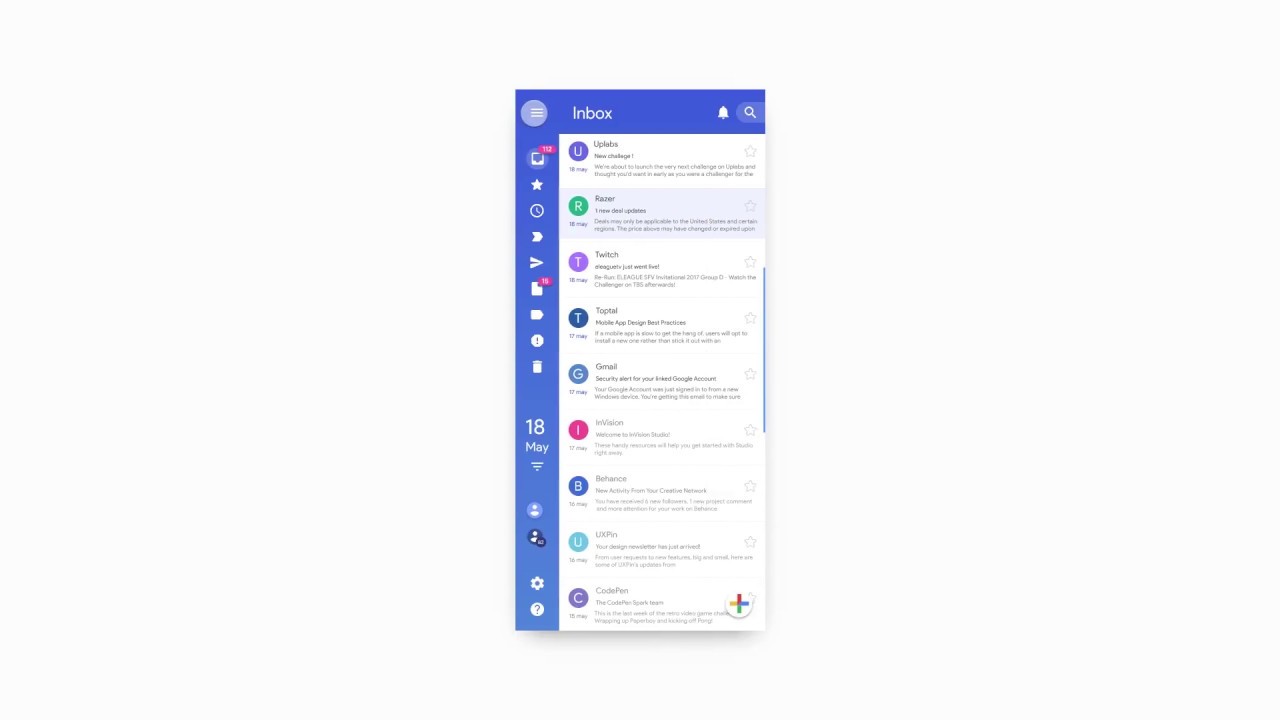 gmail app redesign concept