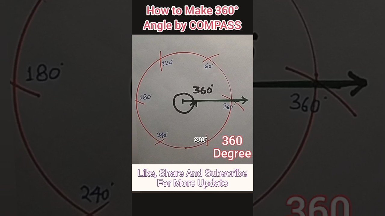How to Make 360 Degree Angle with Compass|| #Shorts #Ytshorts #viralshort #maths#cbse #cuet #cgl#ssc
