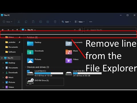 Remove line in file explore on windows 11 | Remove White Line File ...