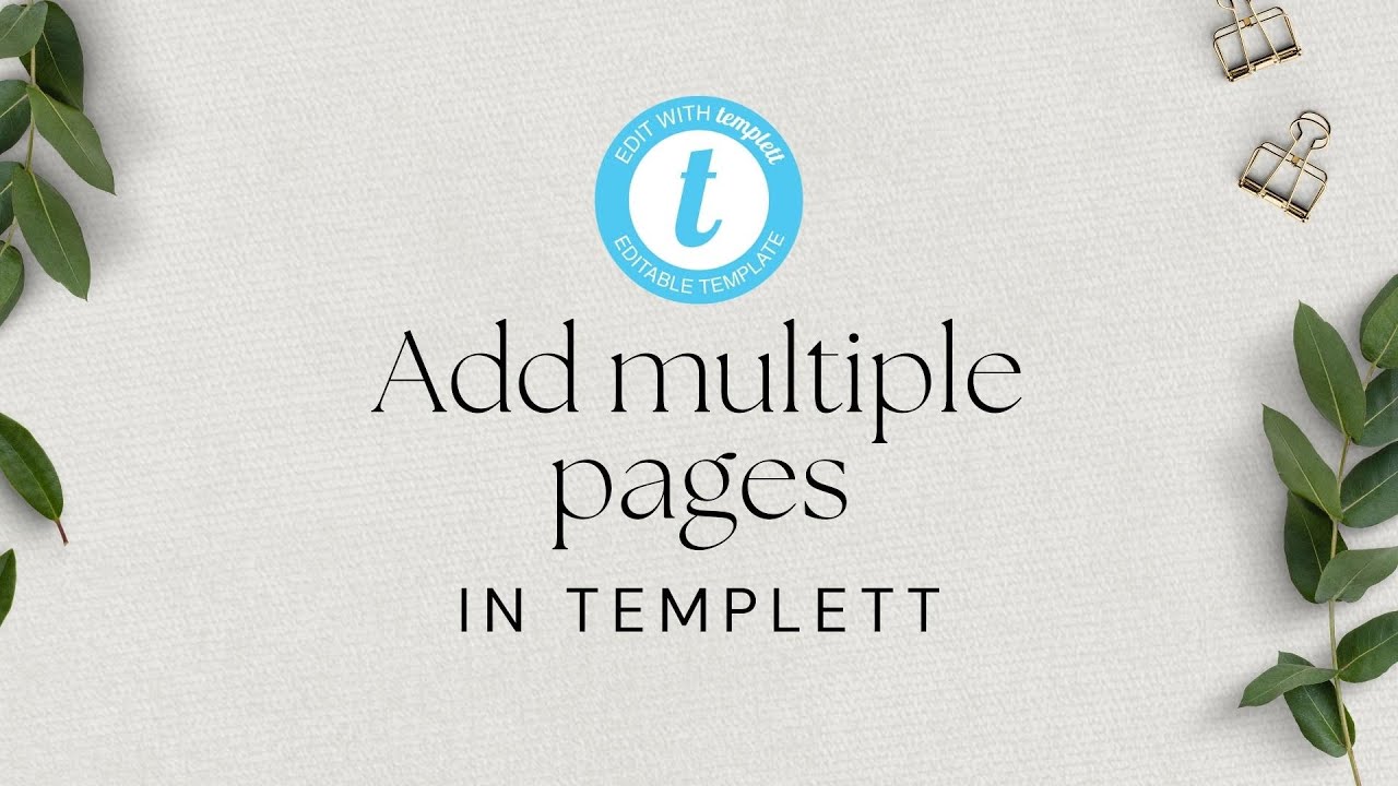 How to add multiple pages in Templett  (Templett Tutorial)