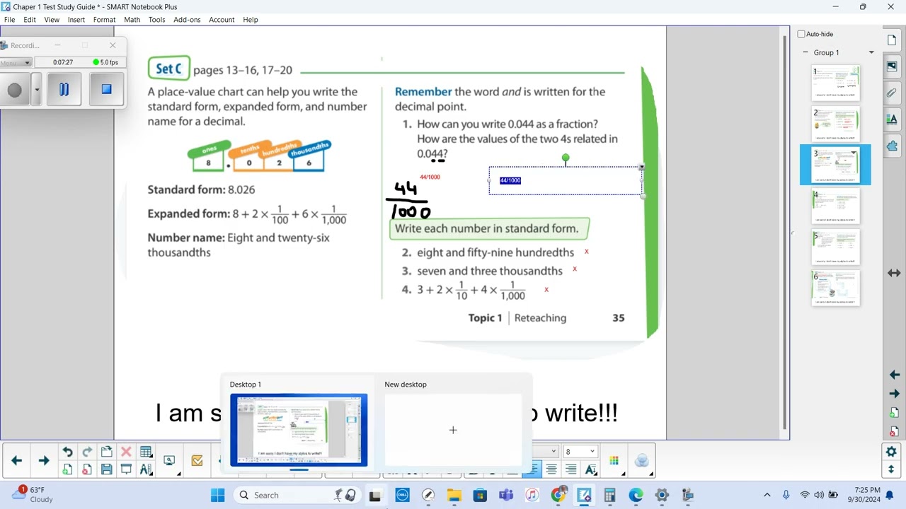 Chapter 1 Test Study Guide Solutions